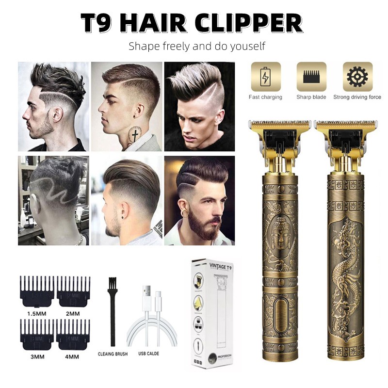 T9 Professional Hair Clippers Haircut Rechargeable Razor Trimmer ...