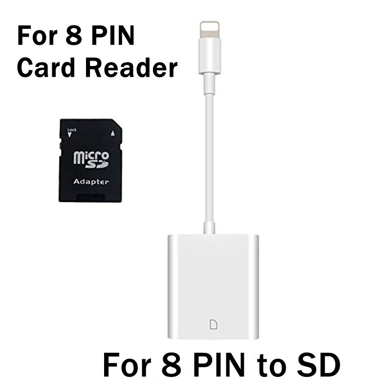 8PIN to SD Card Reader Adapter Smart Digital Camera Card Readers OTG ...