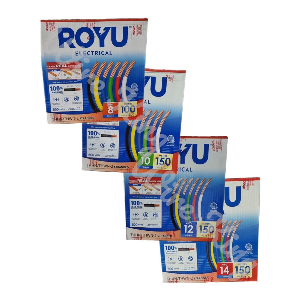 Royu THHN/THWN-2 Electrical Wires Stranded 14/7, 12/7, 10/7, 8/7 ...