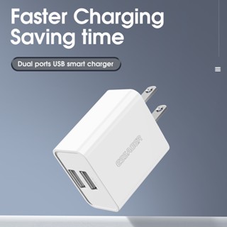 Essager travel charger 5V/2A dual port usb charger plug Android phone 10w fast charge charger ...