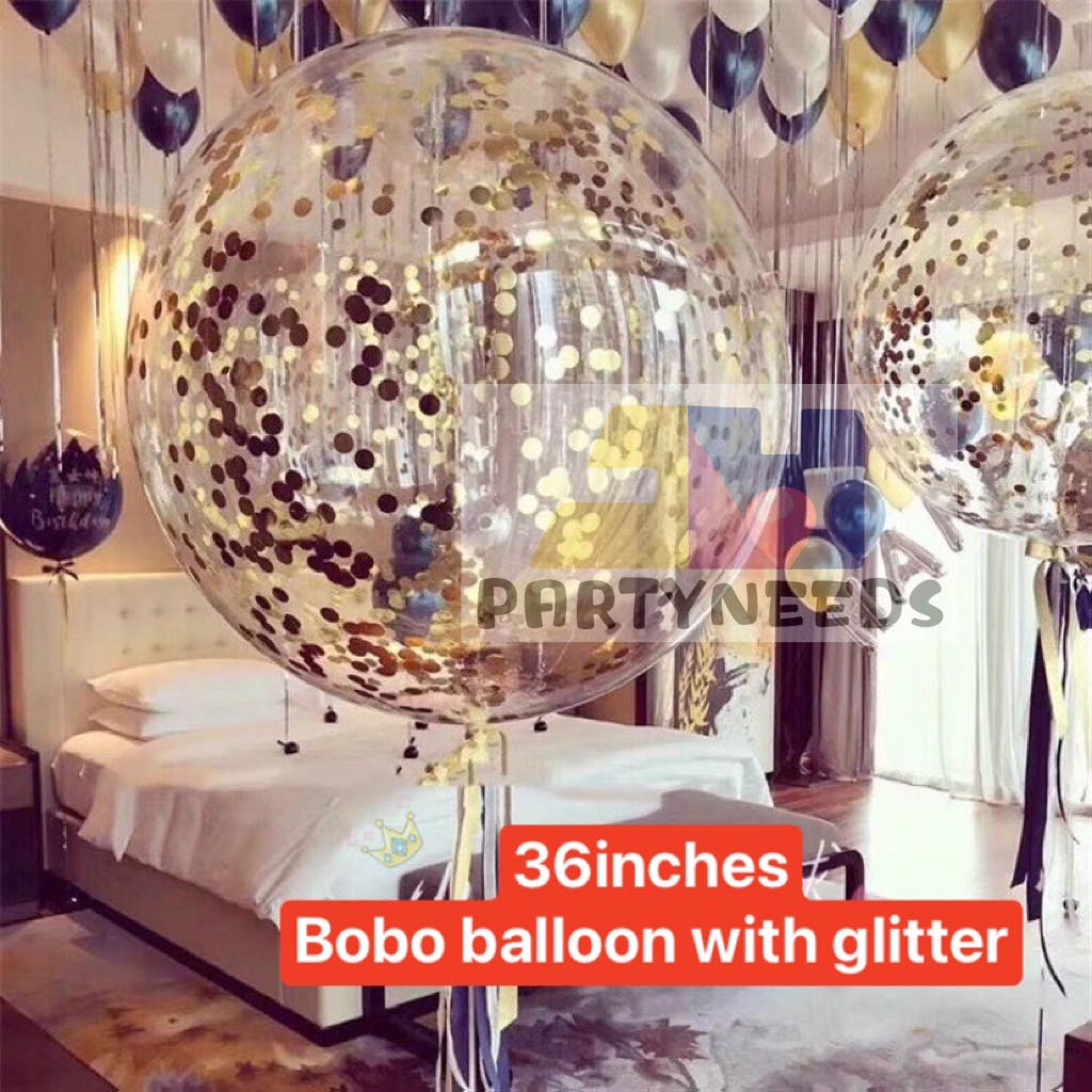 1Pc 36 Inches Bobo Balloons Confetti Bubble Balloon Birthday Party ...