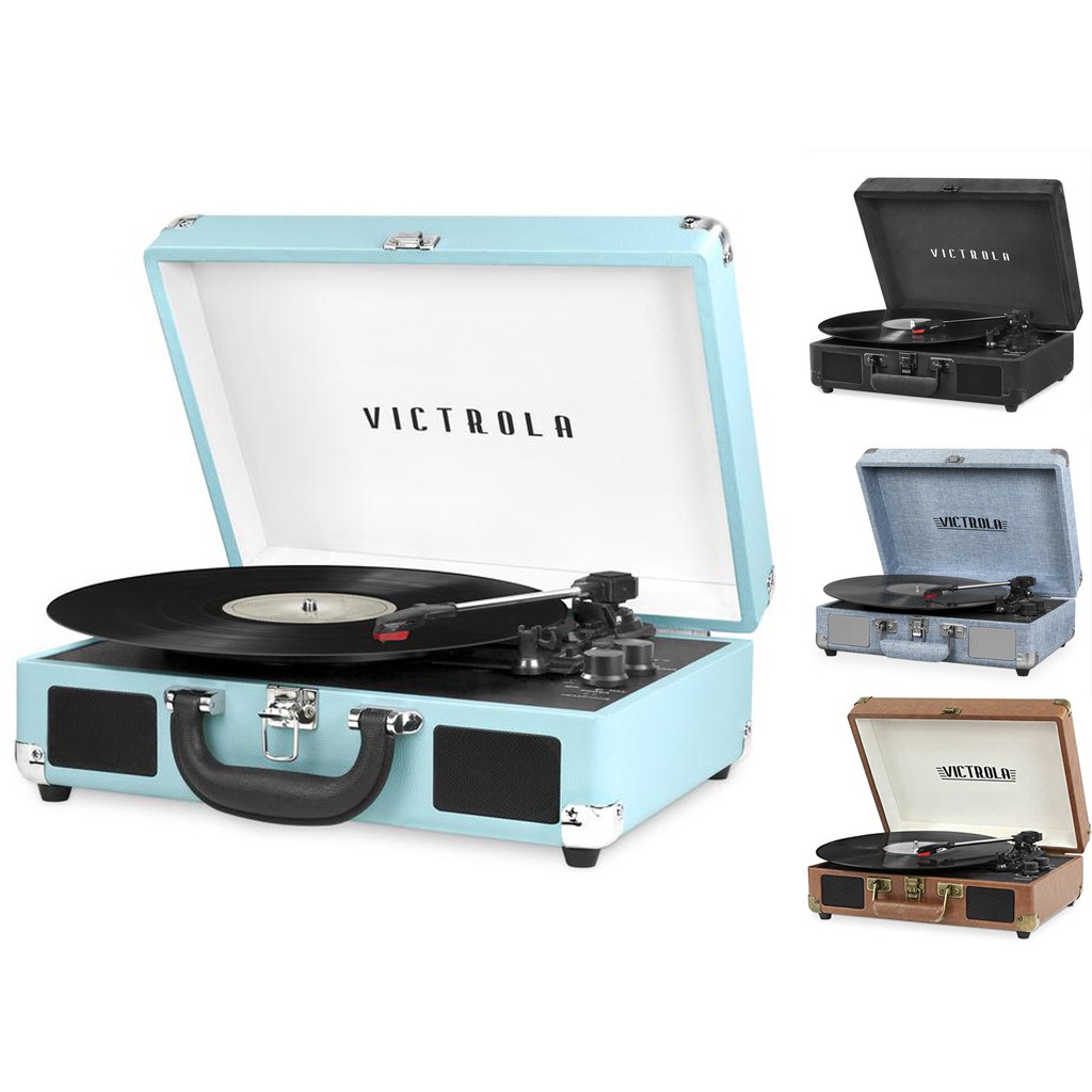 Authentic Victrola Vintage Bluetooth Portable Suitcase Record Turntable ...