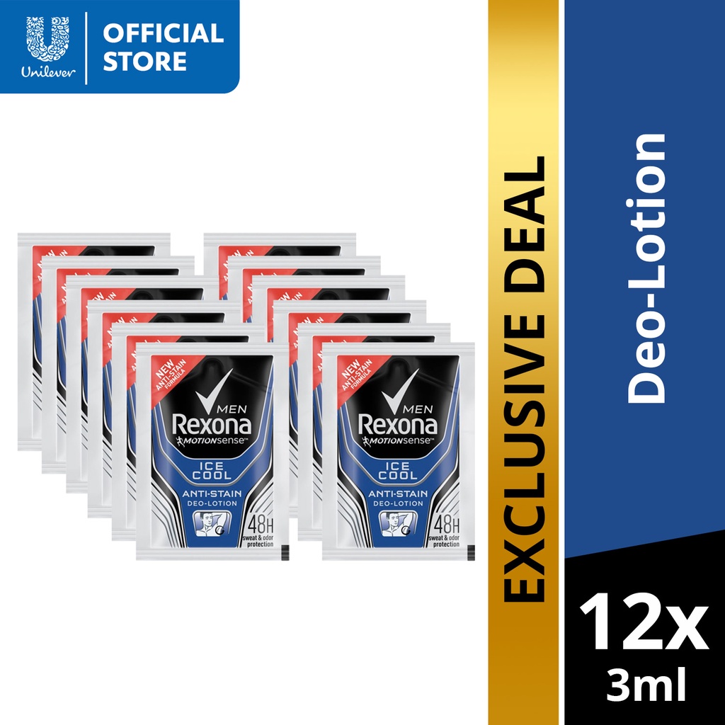 [SET OF 12] Rexona Men Deodorant Lotion Ice Cool 3ML | Shopee Philippines