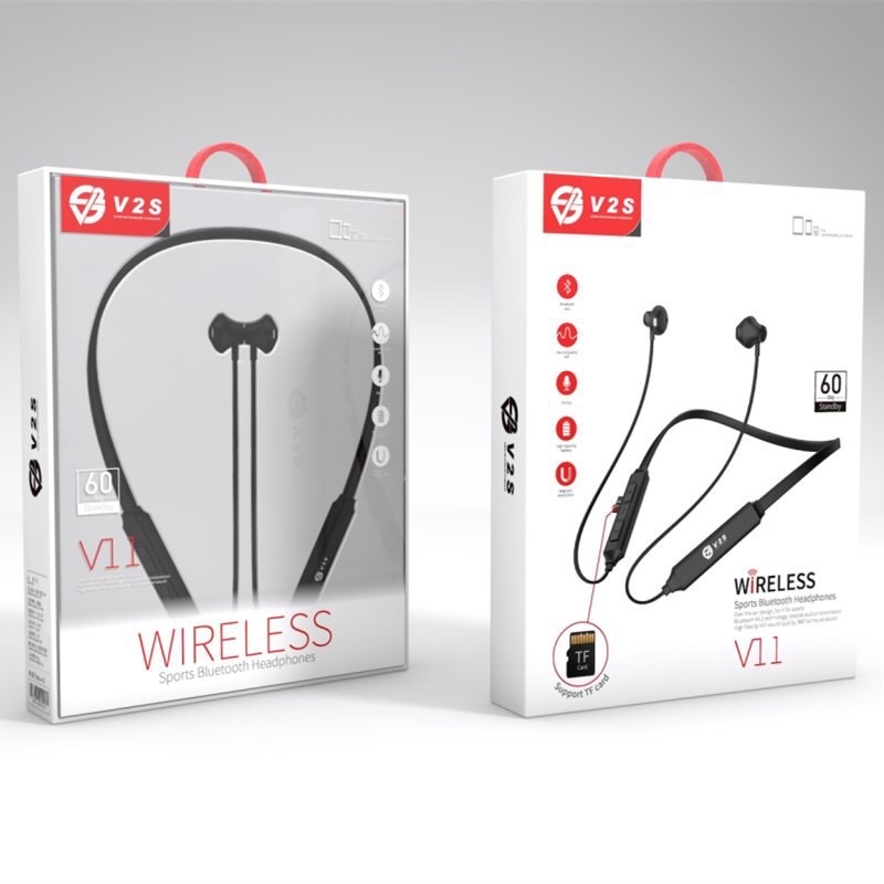 V2S V11 v12 Wireless Sports Headset Bluetooth Headphone Support TF Card ...