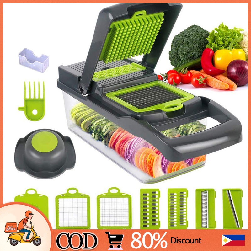 12 in 1 Vegetables Grater Portable Slicer Set Food Chopper Fruit Cutter ...