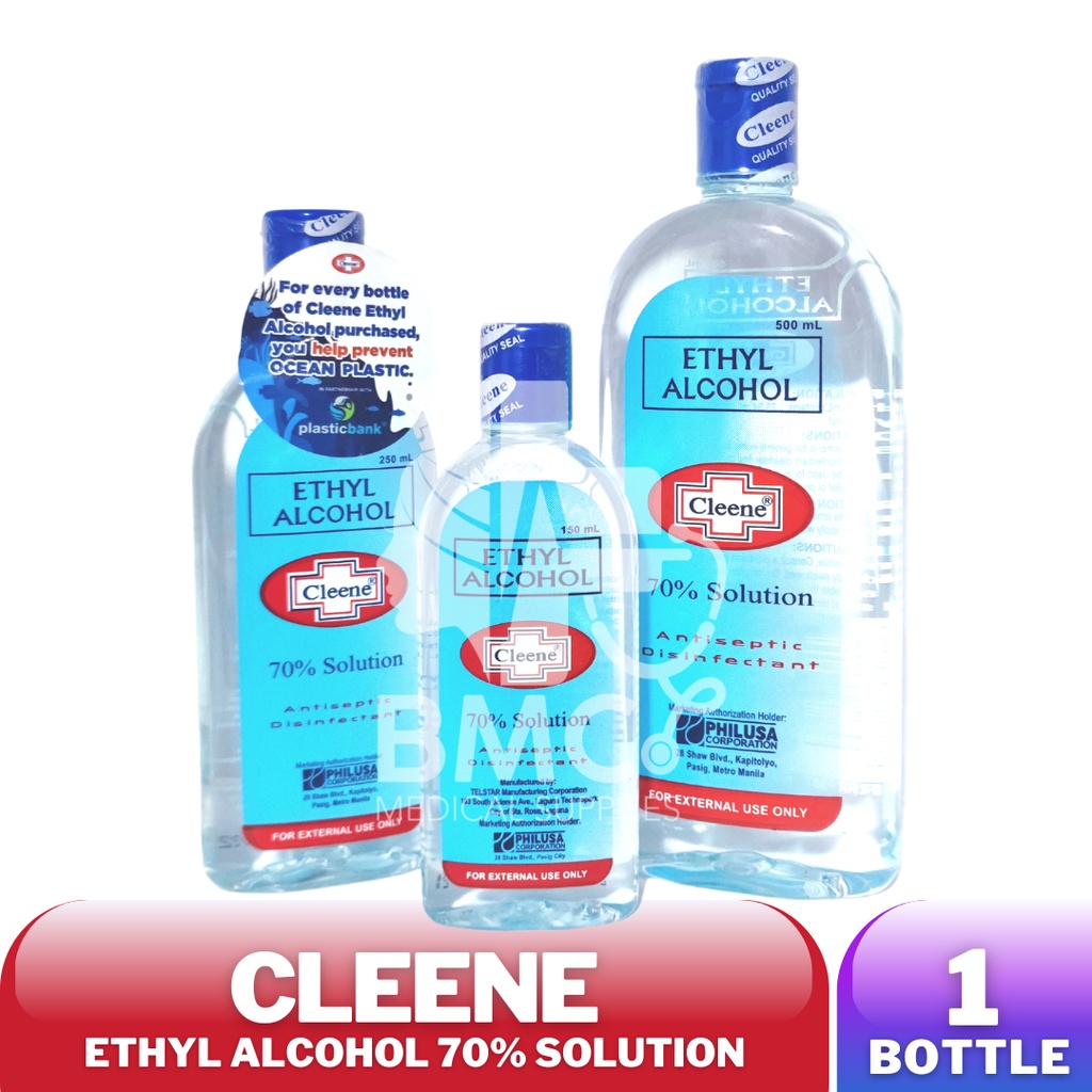 Cleene Ethyl Alcohol 70% (150ml, 250ml and 500ml) | Shopee Philippines