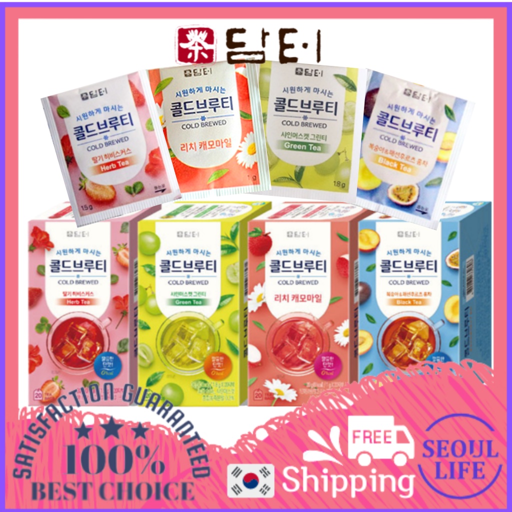 DAMTUH Cold Brewed Tea Bag 4 Flavors / Korean Tea / Damtuh 0kcal Cold ...