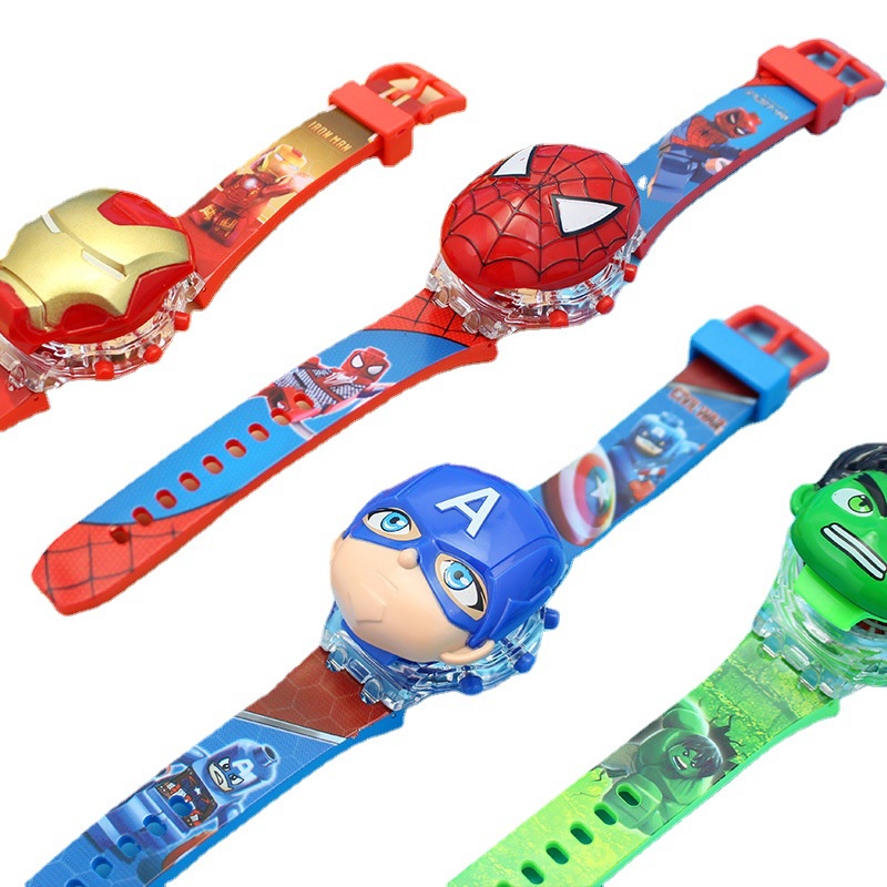10 Style Cartoon Children Watch Glowing Music Disney Superheroes Spider ...