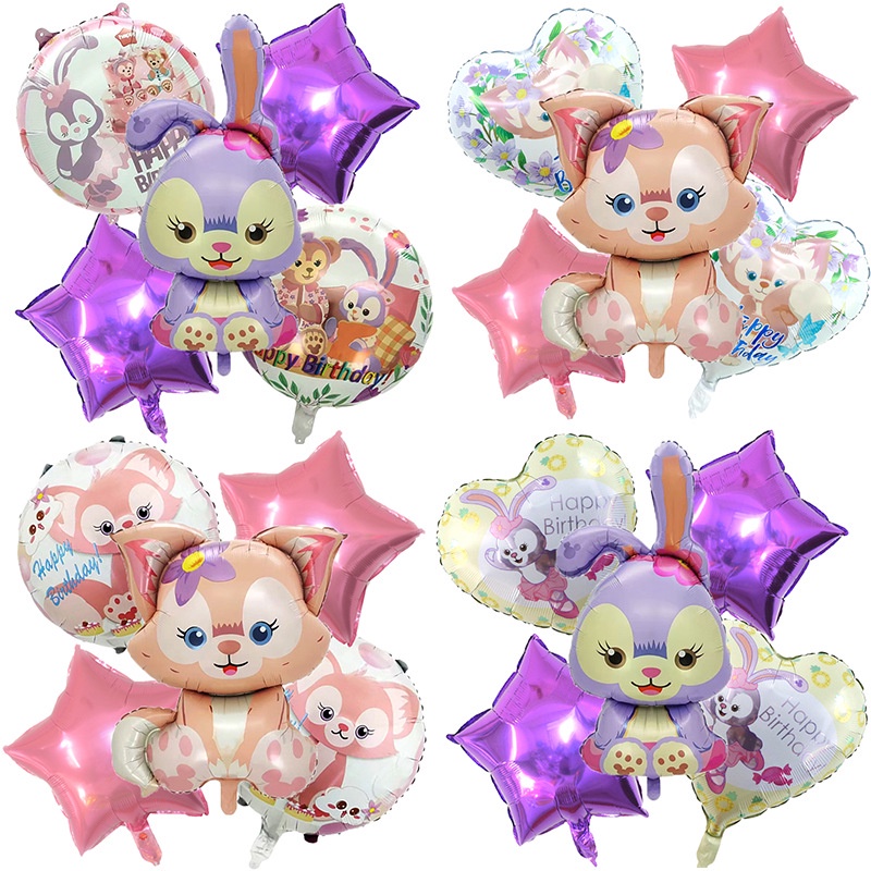 Stella Lou Cute Rabbit Foil Balloons Linabell Cartoon Balloon Set Girl