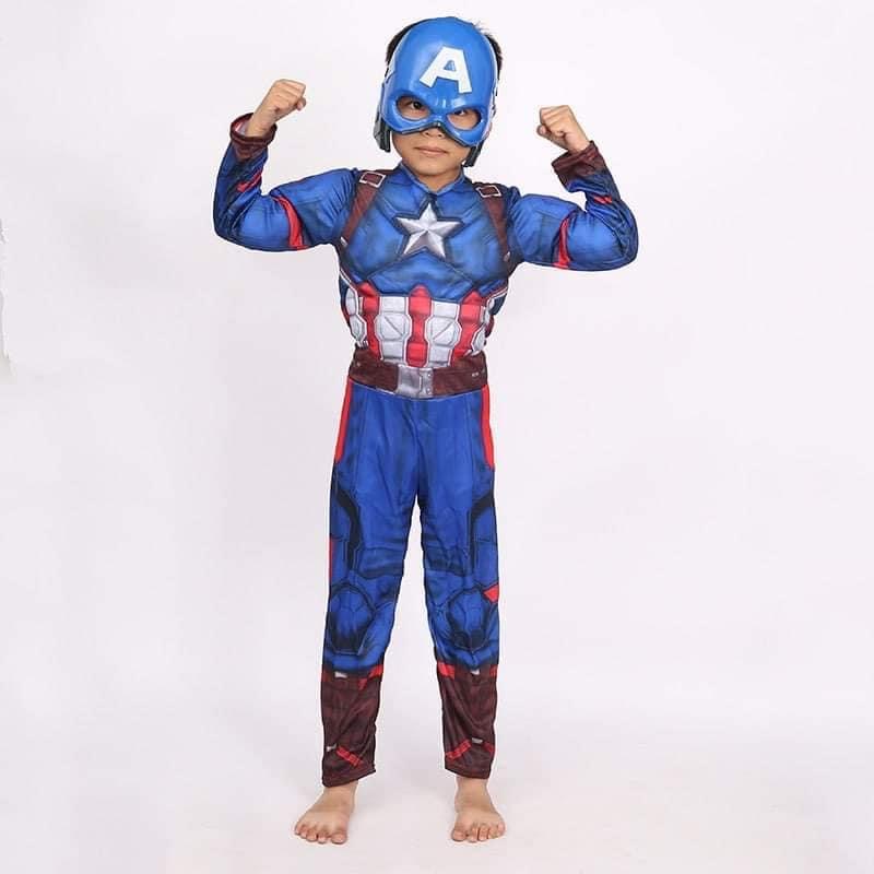 COD Halloween Birthday Party Captain America Muscle Costume for Boy ...