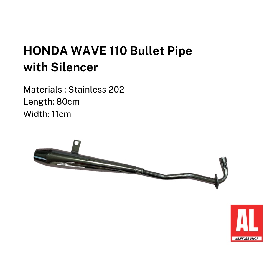 Honda Wave 110 Bullet Pipe with silencer / Honda Wave110 Muffler ...