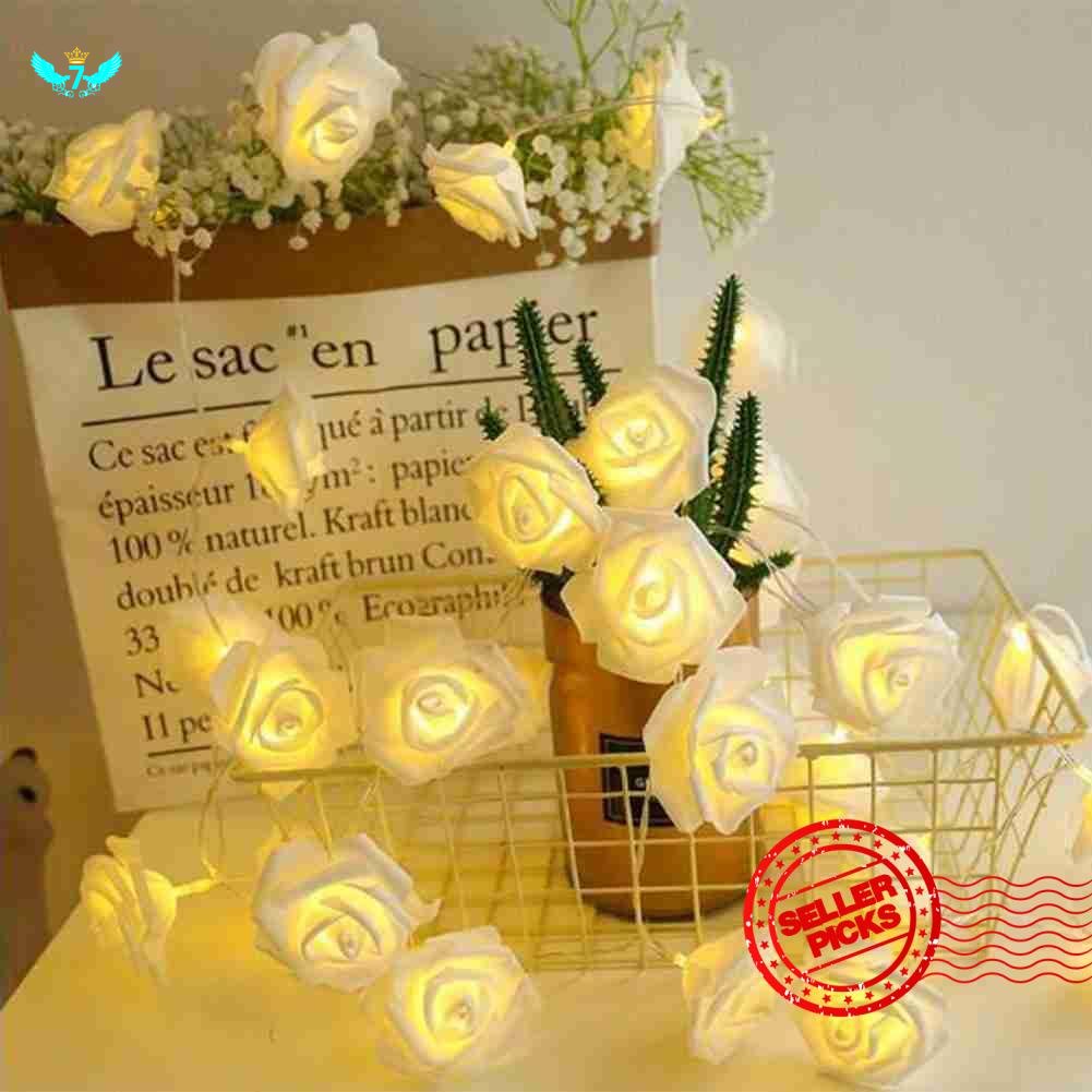 LED Rose Flower Fairy String Lights / Artificial Flower Bouquet String ...