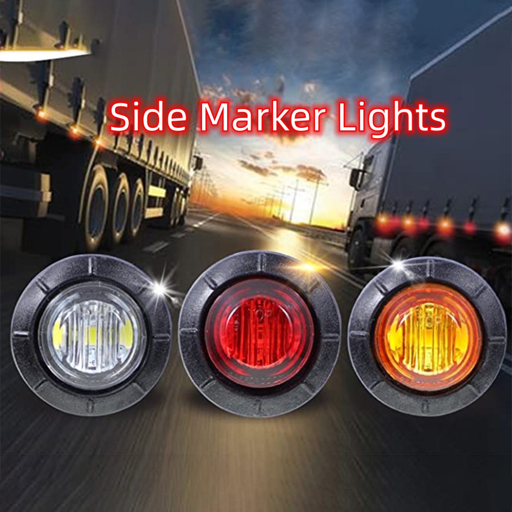 Round Trailer Side Marker Lights 3 SMD LED 12-24V Trucks Clearance Turn ...