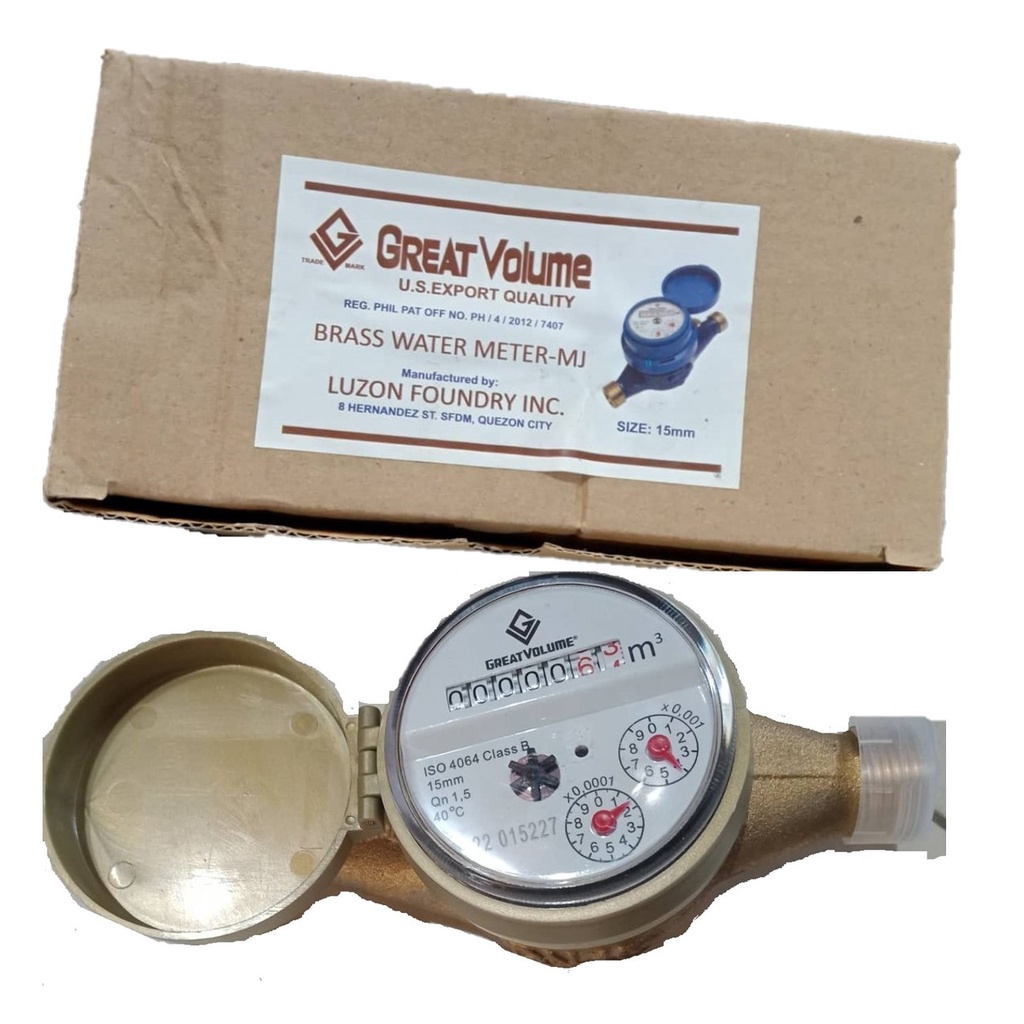 Great Volume Brass Water Meter-MJ 1/2 with Two tail piece and Nuts ...
