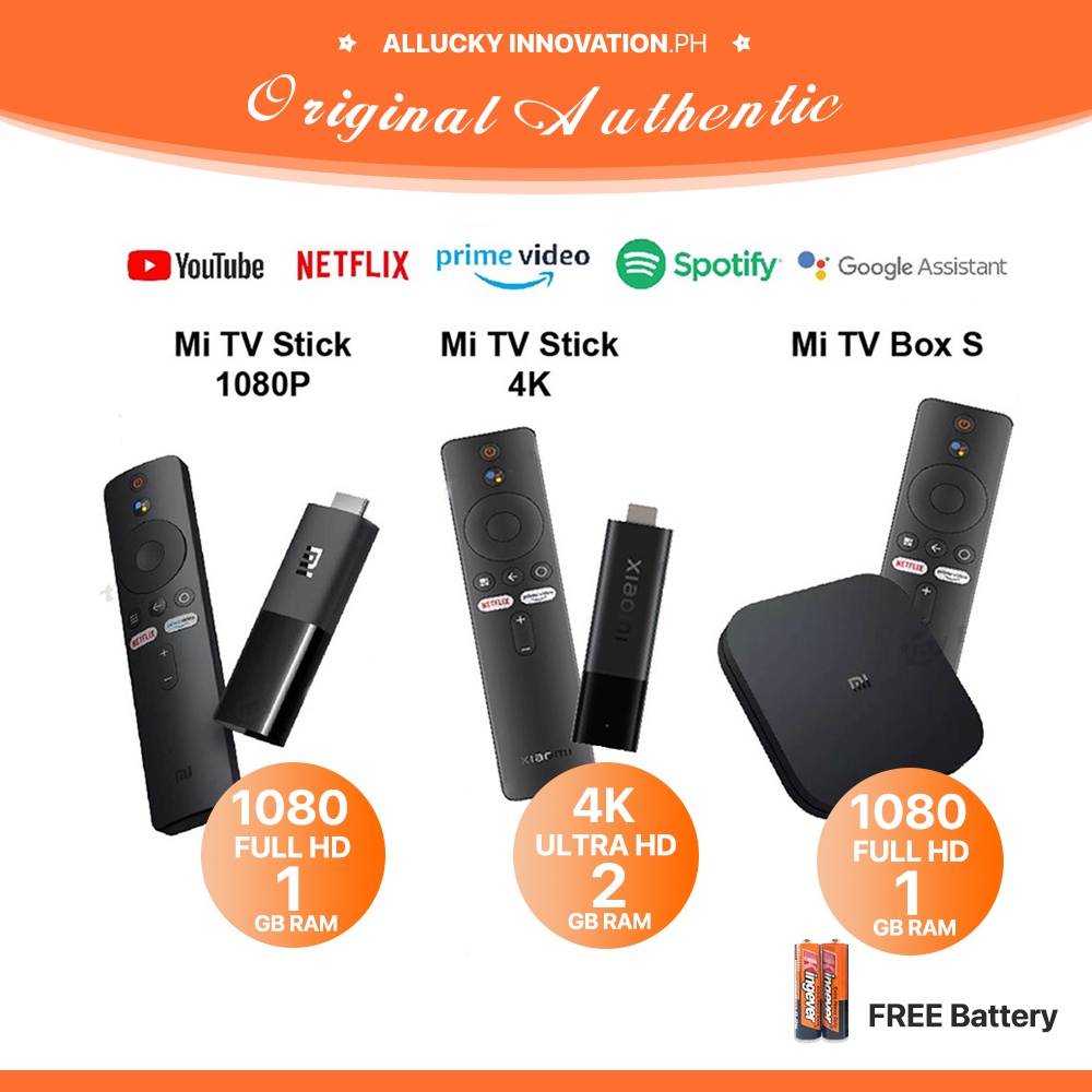 Xiaomi Mi TV Stick 1080p 4K Mi TV Box S Google Assistant Chromecast ...