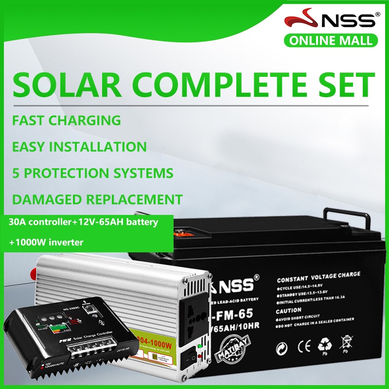 NSS solar set package 12V solar battery solar controller charger ...