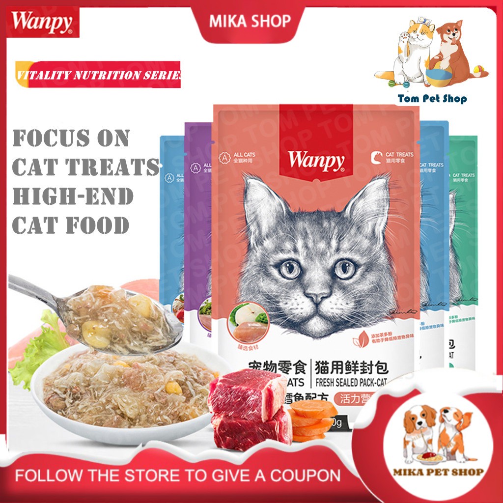 Wanpy 80g Cat Treats Cat Wet Food Fresh Meat Pack High Quality Cat ...