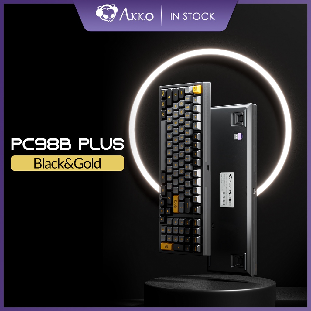 Akko PC98B Plus Black Gold/White Multi-modes Wired/Bluetooth 5.0/2.4G ...