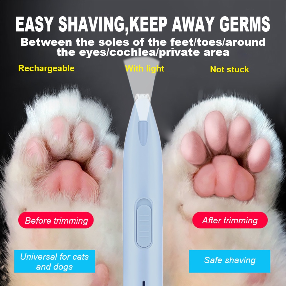 Cat Dog rabbit foot trimmer, electric cat shearing machine with light ...