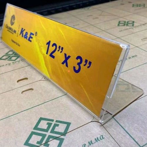 (DS-1)Blank Acrylic Table Name Holder 2mm 3inx12in , 4inx12in Desk Name ...