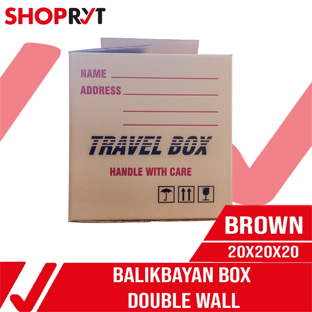 ShopRYT Balikbayan Box Travel Box Corrugated Double Wall 20x20x20 ...