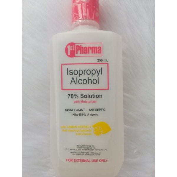 70%Off Isopropyl Alcohol 70% Solution with moisturizer(250ml) | Shopee Philippines