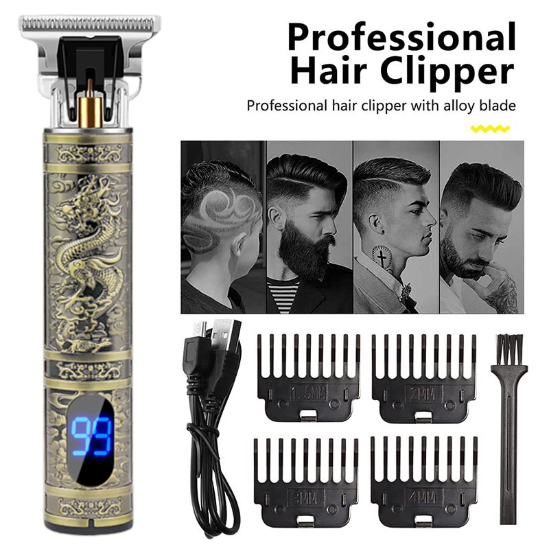 T9 Electric Hair Clipper High Power LCD Display Hair Salon Barber ...