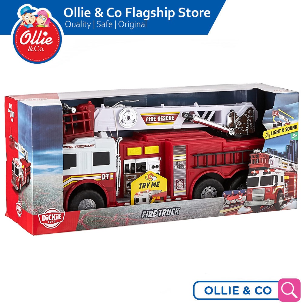 Dickie Toys Fire Truck Rescue with Light and Sounds Toy Vehicle Playset ...