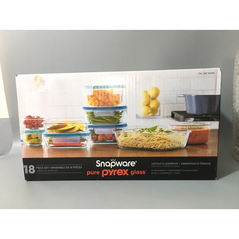 Snapware pure Pyrex Glass 18pcs | Shopee Philippines