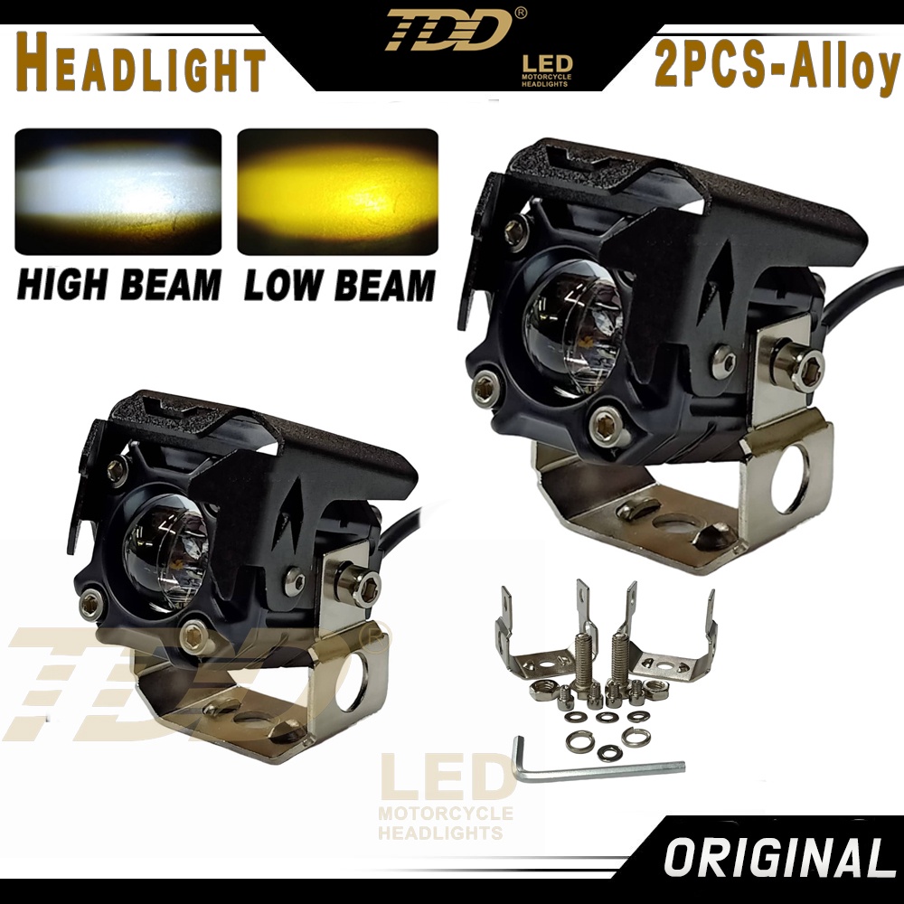 Tdd Original Pair Headlight Far & Near White And Yellow Alloy Material ...