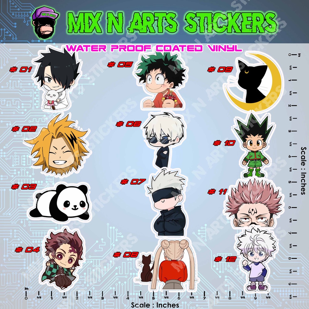 Cartoon Anime 1 Laminated Vinyl Sticker SOLD PER PIECE | Shopee Philippines
