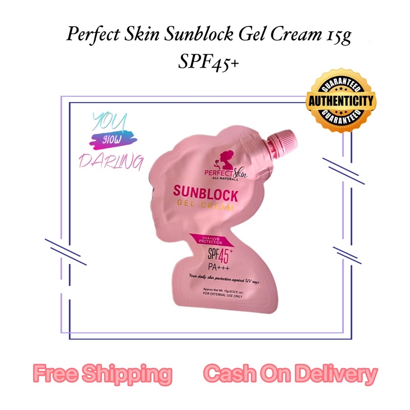 AUTHENTIC Perfect Skin Sunblock Gel Cream 15g SPF45+ | Shopee Philippines