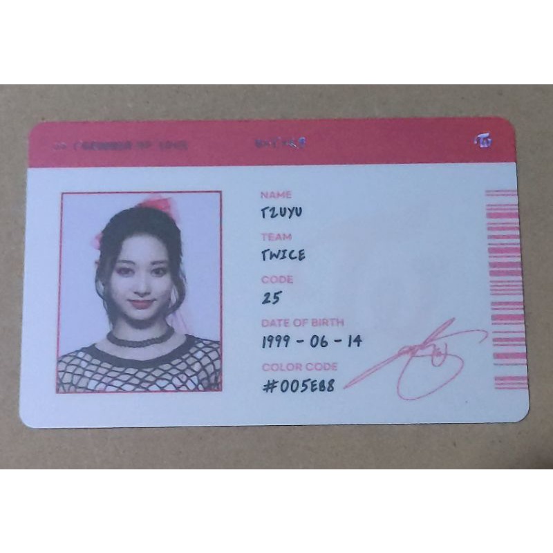 Twice Formula of Love ID Card Photocard Official Tzuyu | Shopee Philippines