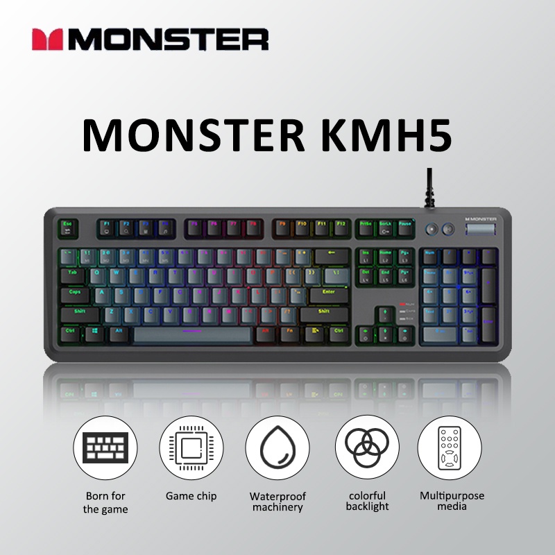 Monster Kmh 5 Mechanical Keyboard Wired ESports Game Red Axis Computer ...