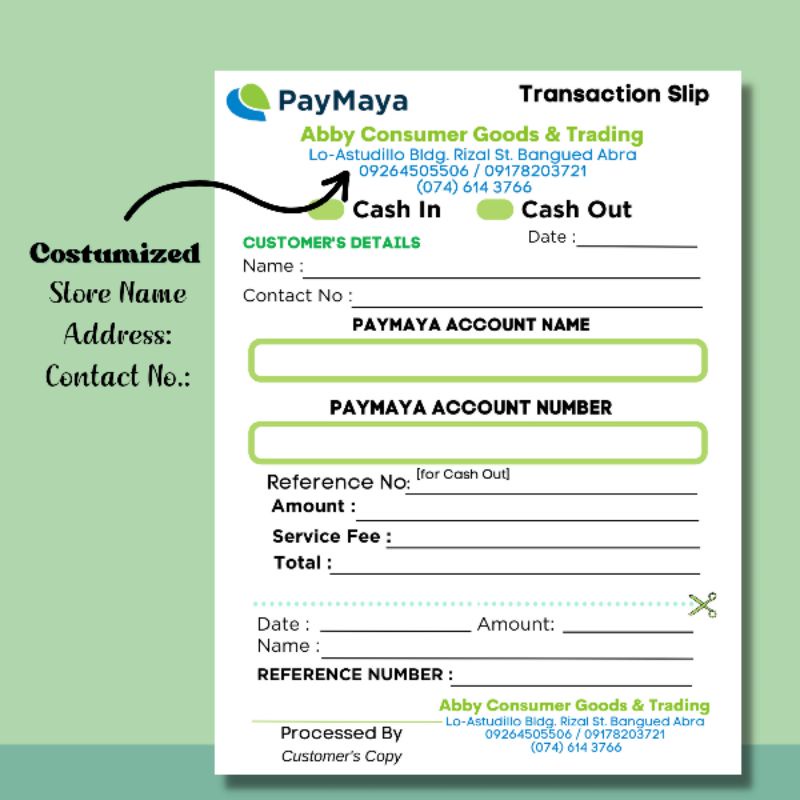 PayMaya Slip A6 size 80 sheets | Shopee Philippines