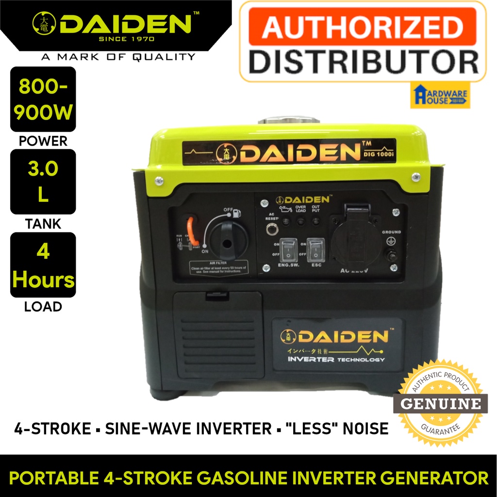 ORIGINAL DAIDEN Portable Inverter Generator 4-Stroke Gasoline Engine ...