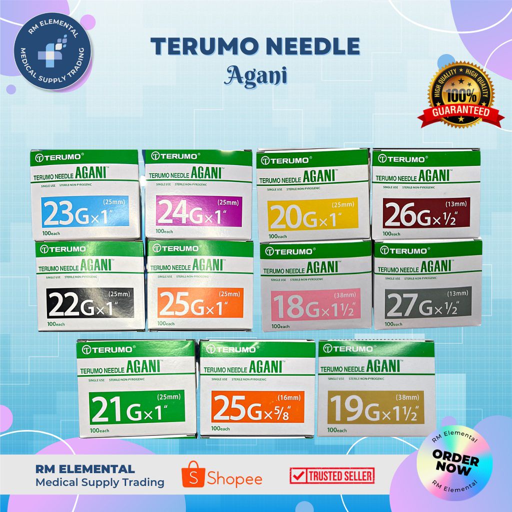 Terumo AGANI Disposable Needle SOLD AS PER BOX 100s | Shopee Philippines