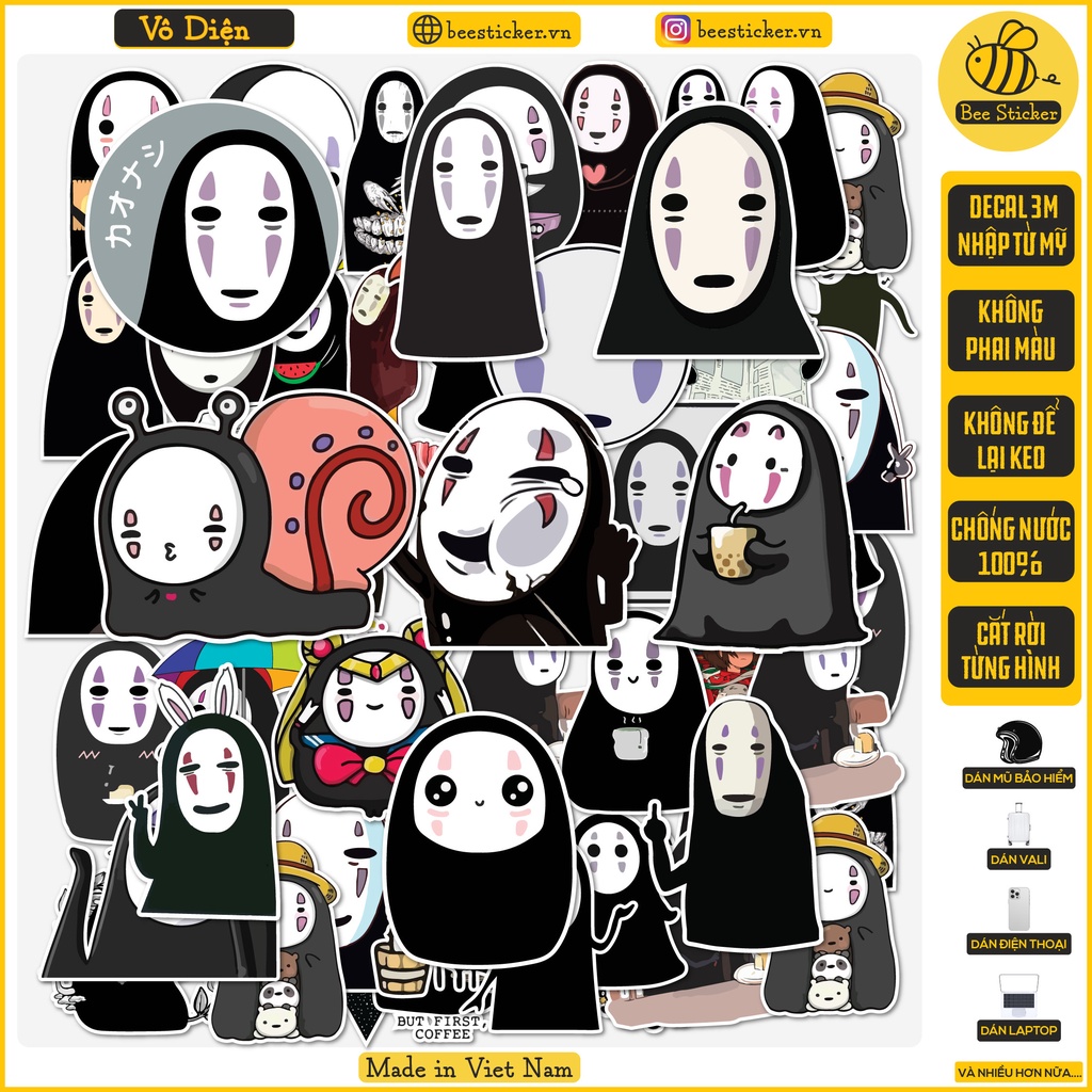 Waterproof Noface Sticker Helmet Stickers, laptop, macbook, Phone ...