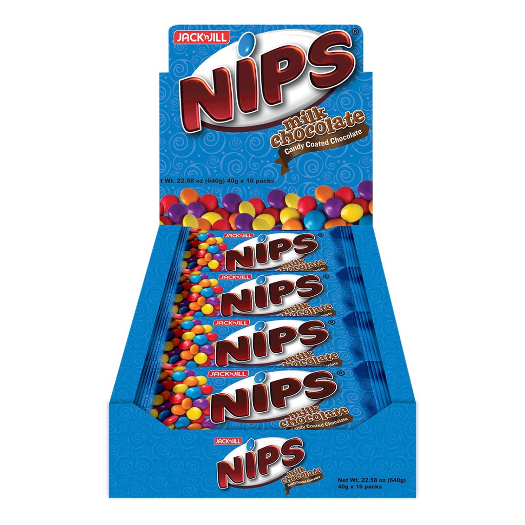 Jack N Jill Nips Candy Coated Snack Bag Milk Chocolate 40gx16s | Shopee ...