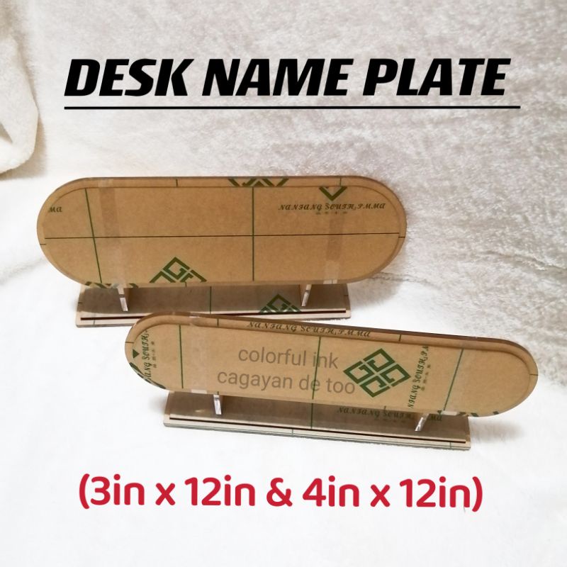 (3"x12")(4"x12")Blank Acrylic Office Desk Name | Table Name Plate ...