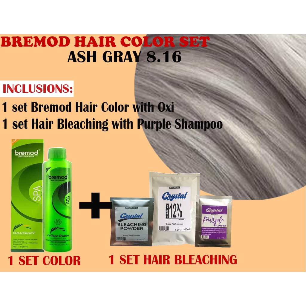 ASH GRAY - Bremod Hair Color Set | Shopee Philippines