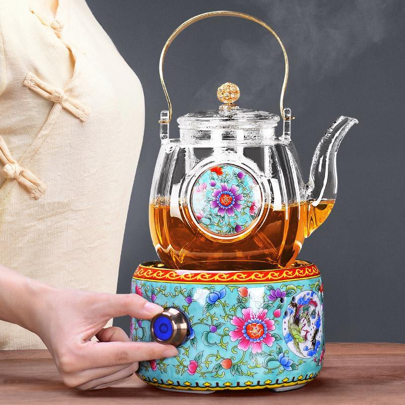 Enamel Color Small Fully Automatic Electric Ceramic Stove Teapot Set ...