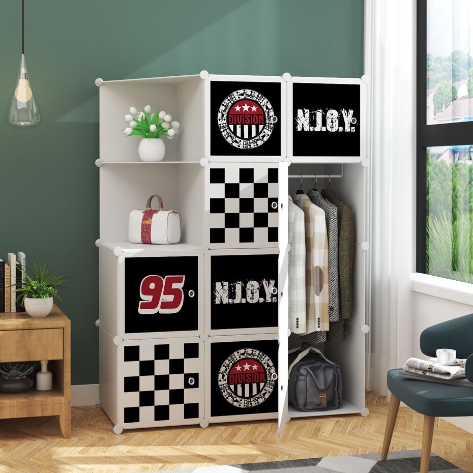 10 Doors with Corner Clothes Cabinet Wardrobe Screwless Stackable ...