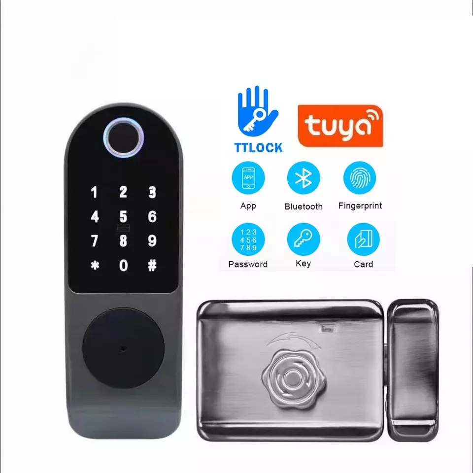 Smart Door Lock Digital Door Lock Door Lock na may Key Fingerprint ...