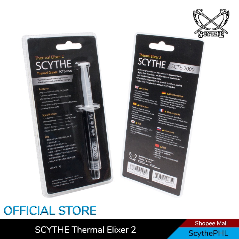 SCYTHE Thermal Elixer 2 CPU Thermal Paste SCTE-2000 5g | Shopee Philippines