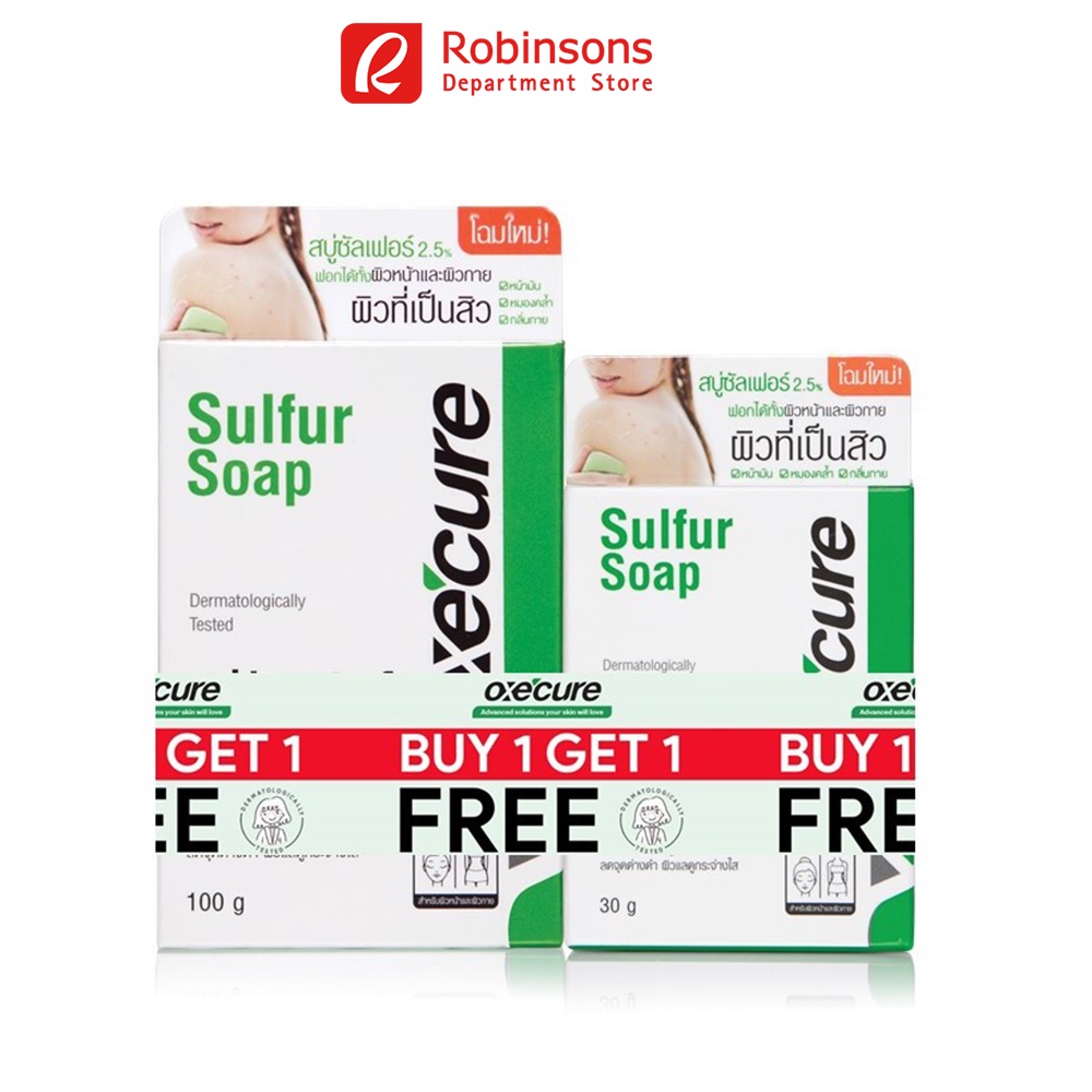 Oxecure Sulfur Soap 100g + Free 30g | Shopee Philippines