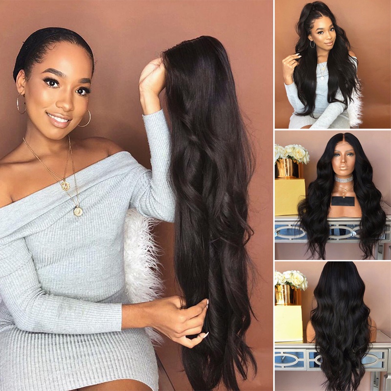 Women's Mid-Point Wig Big Wave Long Curly Wigs Natural Fabulous Wig ...