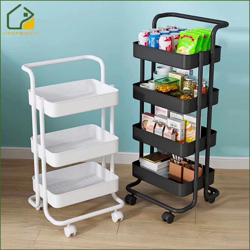 Trolley cart organizer 3/4 layer trolley shelf Kitchen Bathroom Storage ...