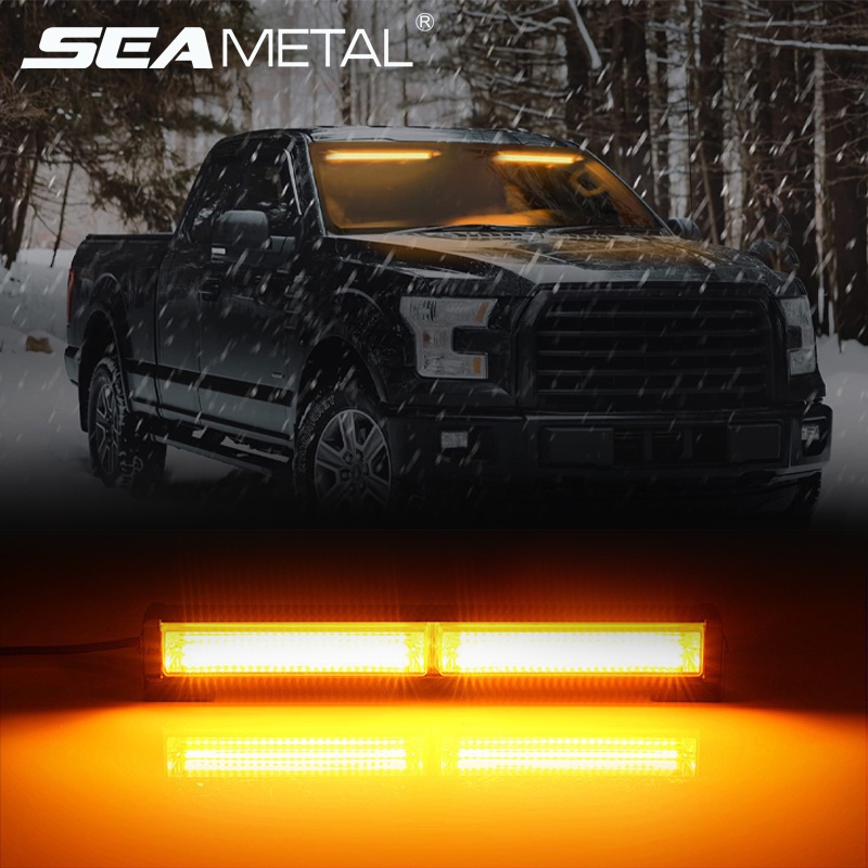 SEAMETAL 12V LED Car Daytime Running Light Front Rear Windshield ...