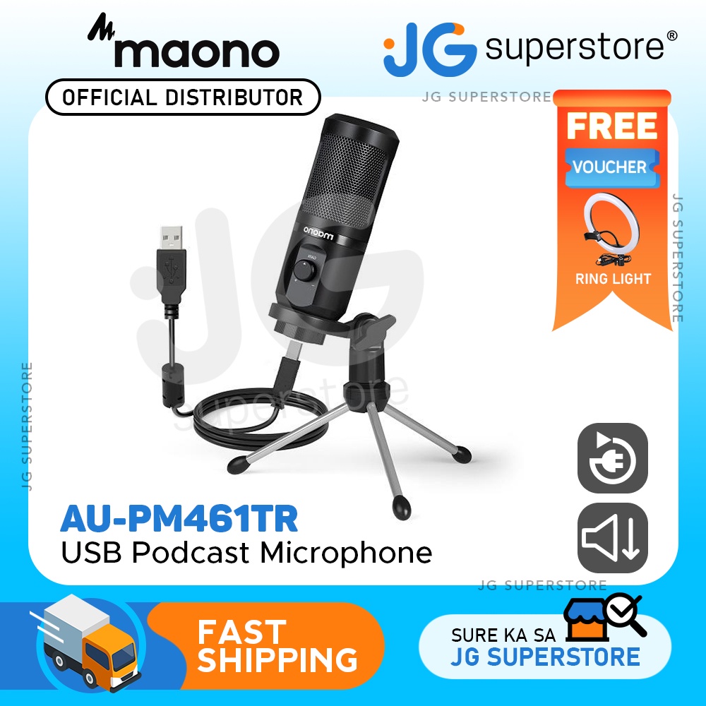 Maono USB Condenser Cardioid Microphone for Podcasting Livestream Vlog ...